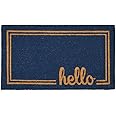 Amazon.com : mDesign Rectangular Coir and Rubber Entryway Welcome ...