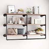 Amazon.com: HOMEKAYT Industrial Pipe Shelving Wall Mounted Rustic Wood ...