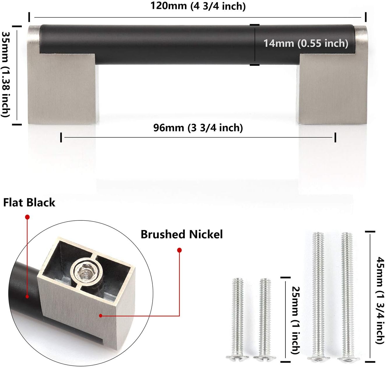 Fulgente Flat Black Cabinet Handles, Modern European Style Furniture ...
