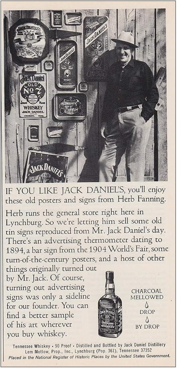 Amazon.com: RelicPaper 1975 Jack Daniels: Old Poster and Signs from ...