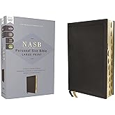 NASB, Personal Size Bible, Large Print, Genuine Leather, Calfskin, Black, Red Letter, 1995 Text ...
