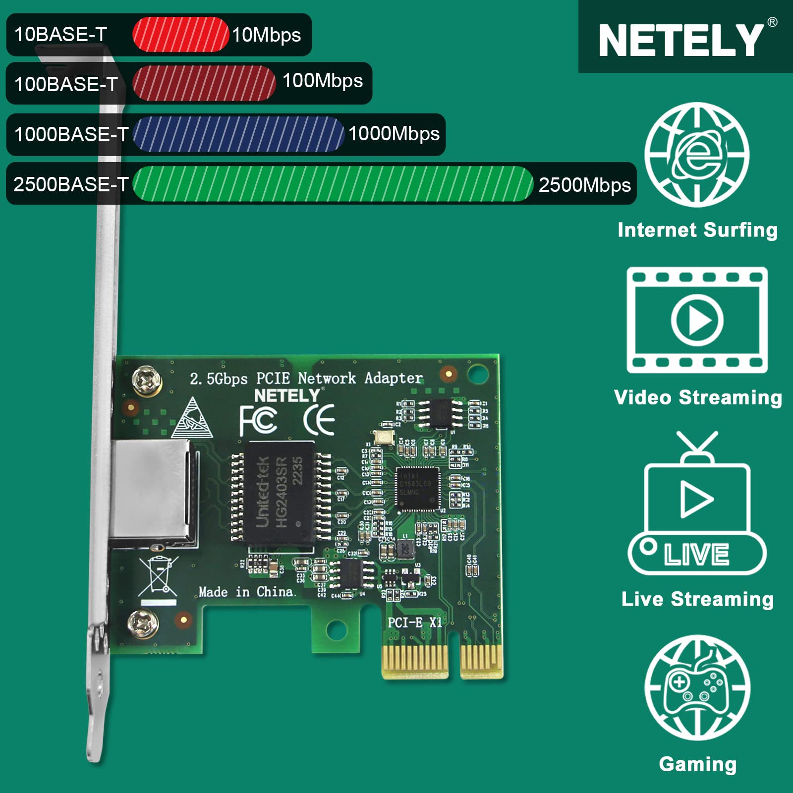 Mua PCIE 2.5Gbps Ethernet Adapter for Windows 10 11 64bit and Windows ...
