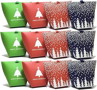 Amazon.com: SanMeader 12pcs Colourful Christmas Tree Snowflake Pattern ...
