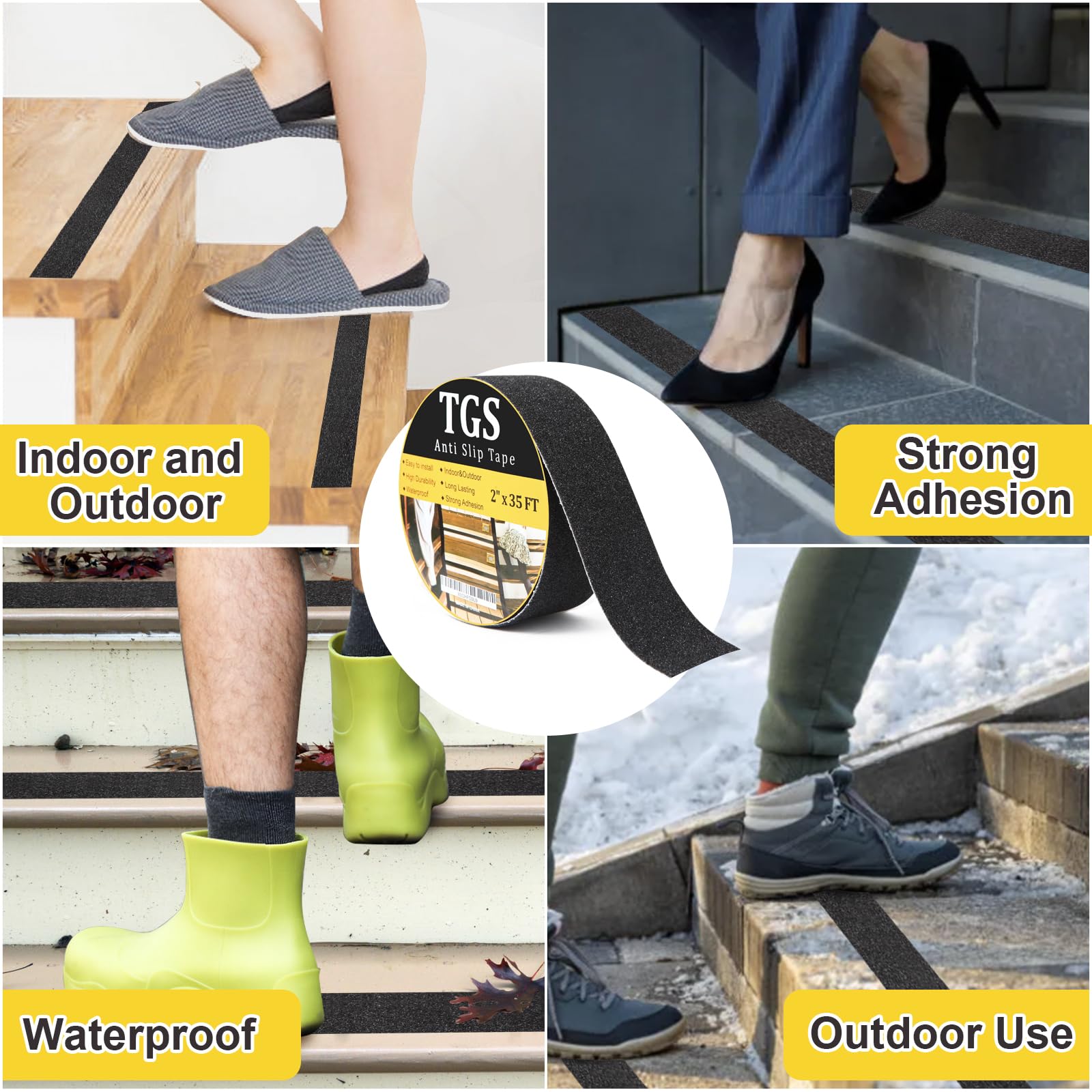 Mua TGS Anti Slip Grip Tape Heavy Duty for Stairs 2inch × 35Ft Outdoor ...