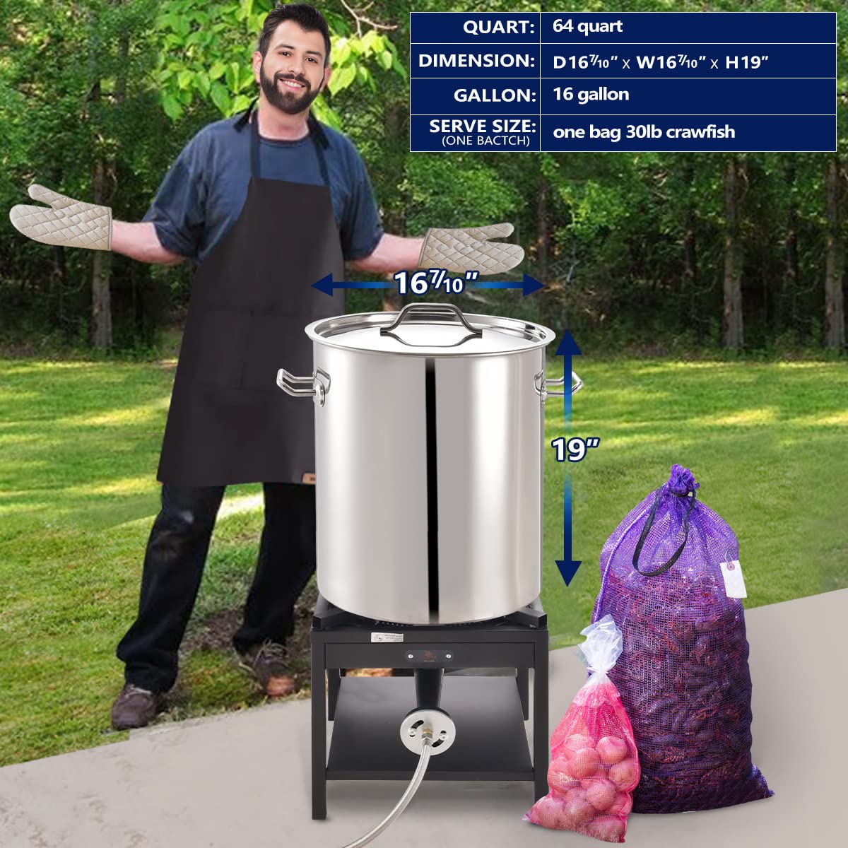 Mua ARC 64-QT Large Stainless Steel Stockpot for Seafood Boiler ...