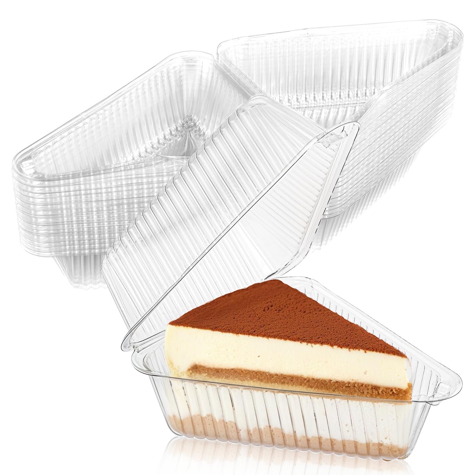 Telooco 150 Pcs Cake Slice Containers 5.1 Inch Disposable Cake Slice ...