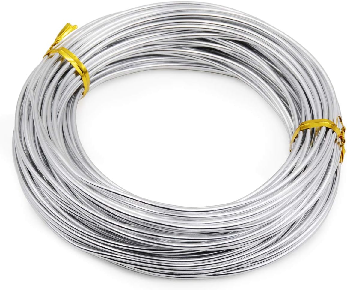 Famgee 65.6 Ft Silver Aluminum Wire Bendable Flexible Metal Craft Wire ...