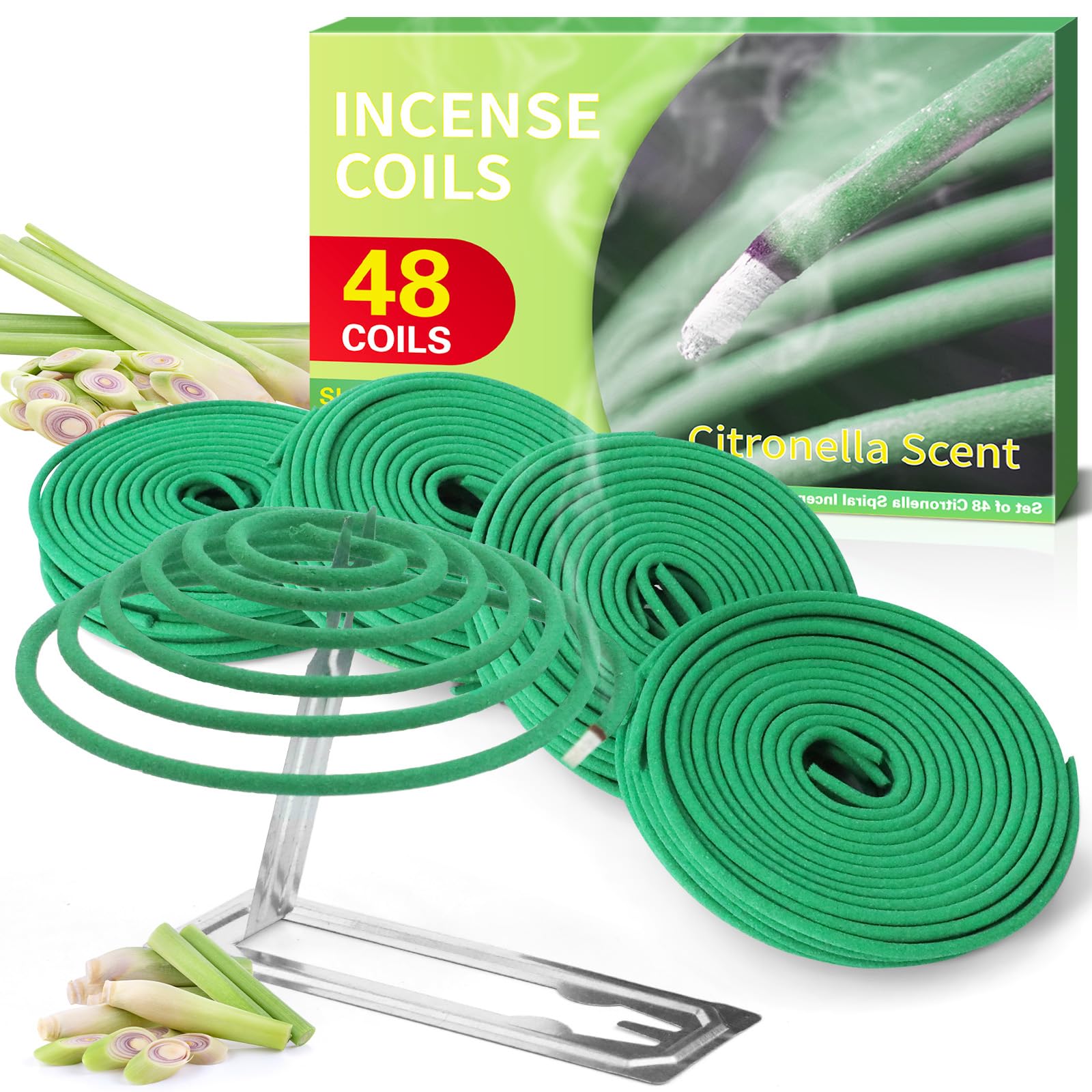 STRN Citronella Coils - Natural Lemongrass Coil Incense for Outdoor ...