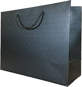 Amazon.com: Large Black Paper Gift Bags with Handles (12 Pack) 13x5x10 ...