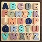 Amazon.com: GEMEM Alphabet and Number Puzzle Set Wooden Upper Case ...