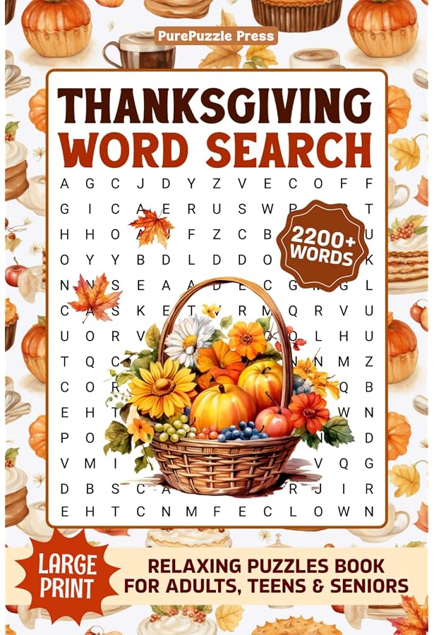 Family Thanksgiving Game Poster JUMBO PRINT THANKSGIVING WORD SEARCH ...