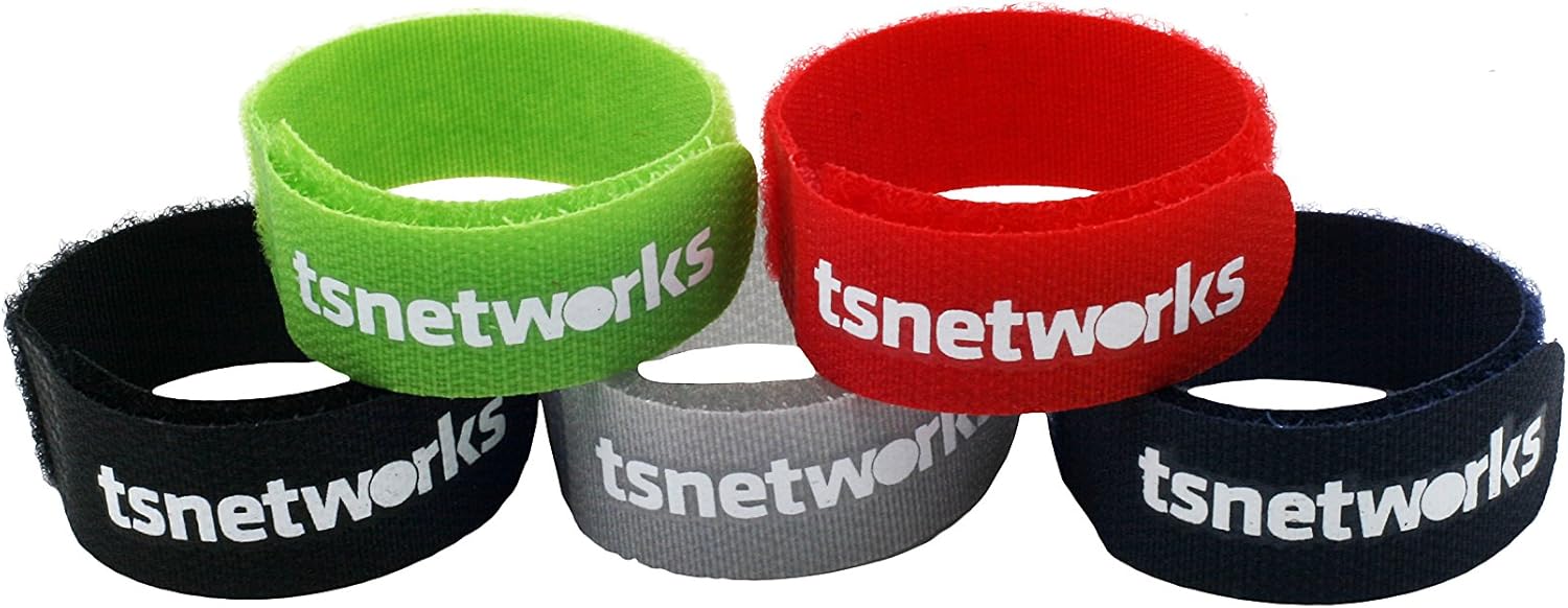 tsnetworks pack of 20Reusable Velcro cable ties, string binders, Velcro ...