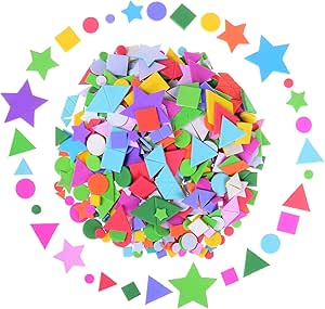 Amazon.com: Olgaa 1300 Pieces Foam Stickers Geometry Self-Adhesive ...