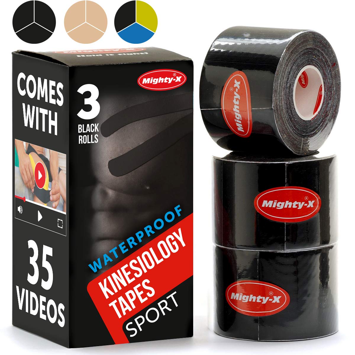 Amazon.com: Superbe Kinesiology Tape (3 Rolls Pack), Elastic Sports ...