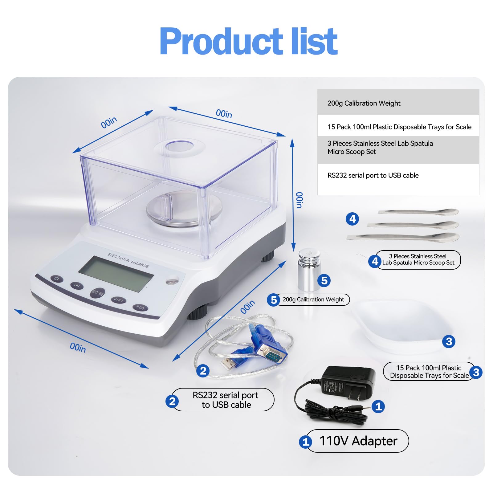 500g X 0.001g High Precision Analytical Balance Scale With Windshield ...