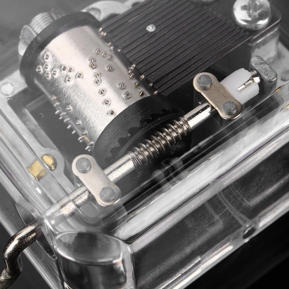 Hilitand Crank Music Box,18-Note Crank Music Box, Mini Acrylic with ...