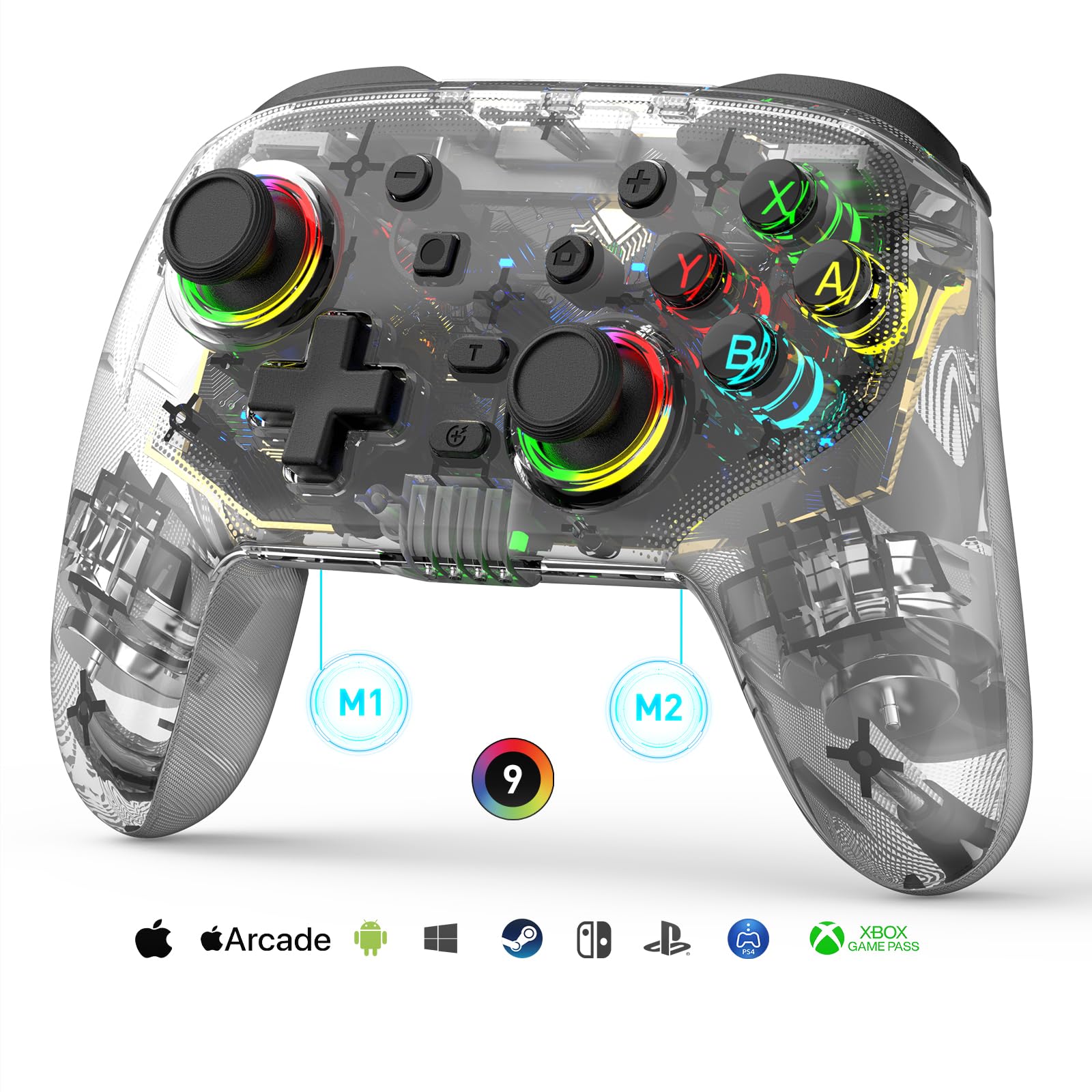 arVin Wireless Controller for Switch/Lite/OLED/PS5/PS4/PC/iPhone/Android Remote Gaempad Joystick ...