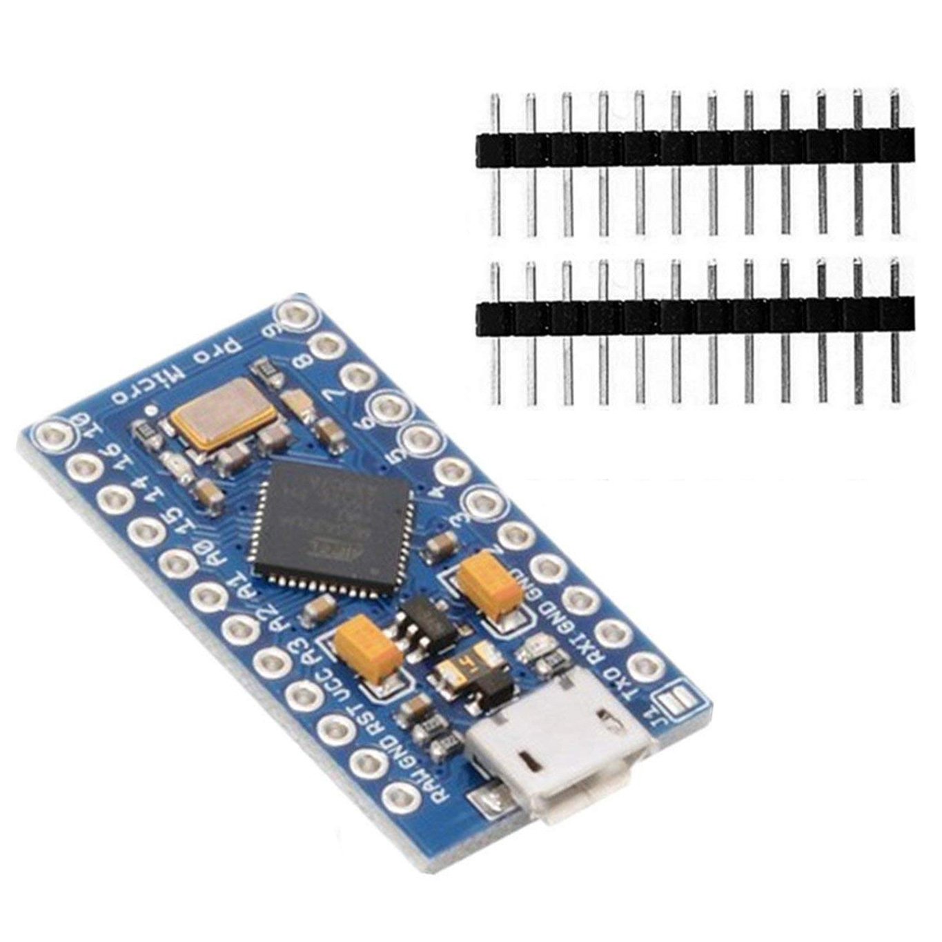 KeeYees Pro Micro ATmega32U4 5V 16MHz Micro USB Placa de Desarrollo Módulo Microcontrolador para ...