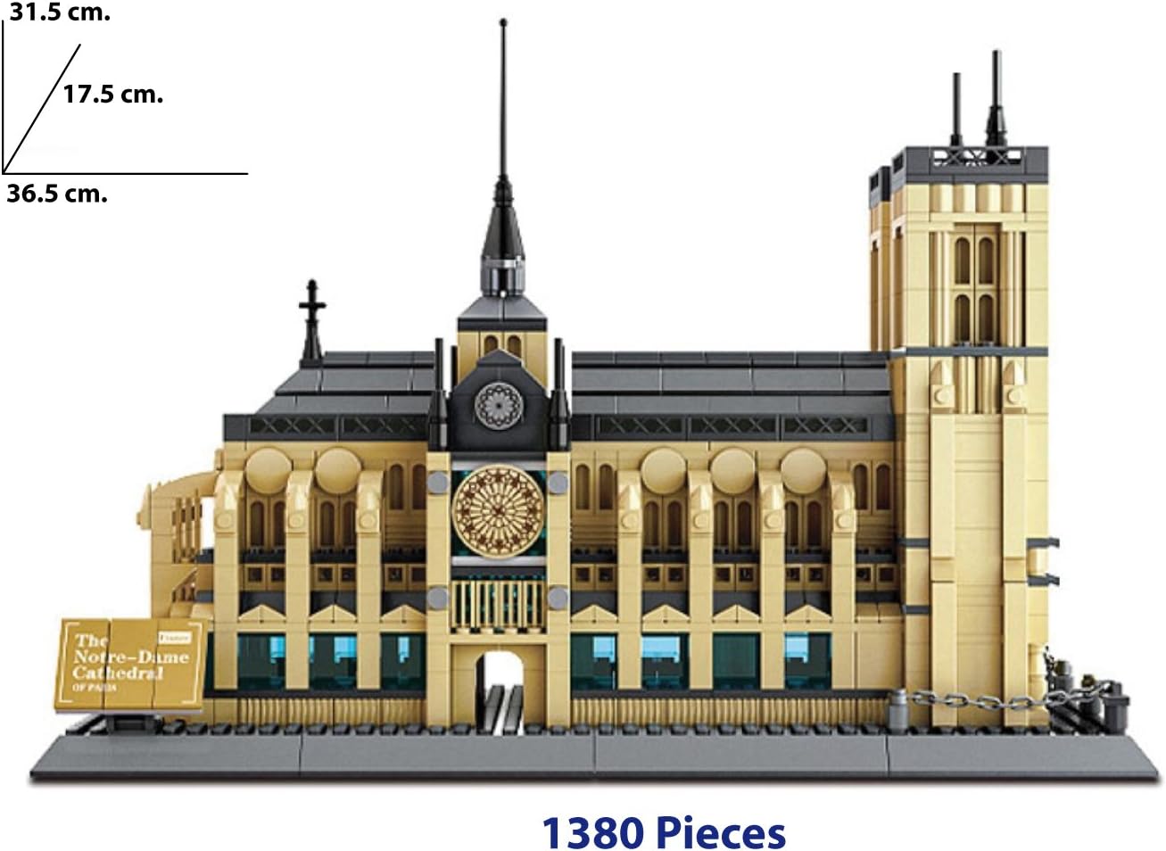 Wange Notre Dame Cathedral of Paris. Architecture building bricks set ...