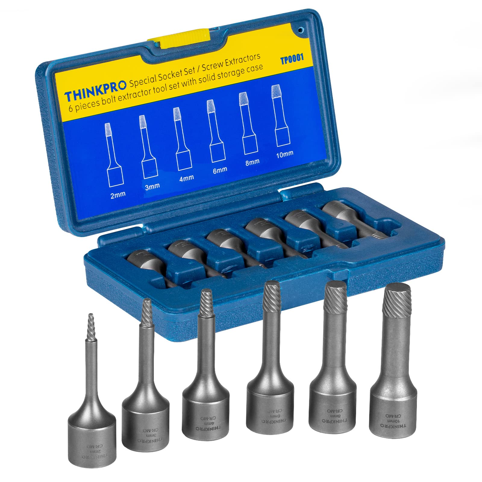 6 Piece Screw Extractor Set, Stripped Torx Bolt Extractor, Extended ...
