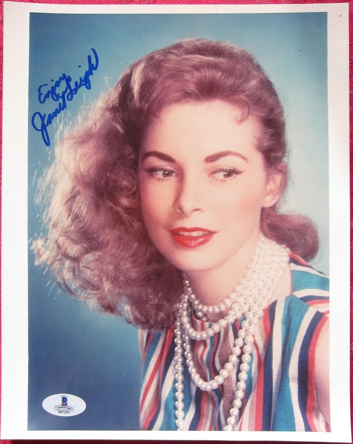 Janet Leigh Psycho Actress Signed Color 8x10 Photo BAS Beckett ...