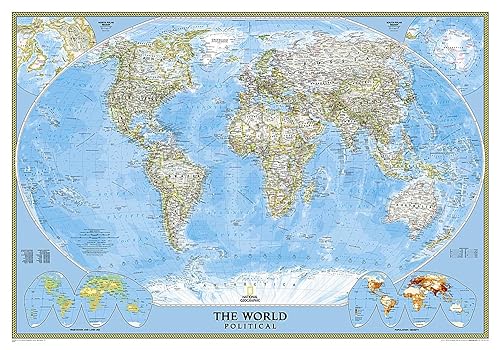 National Geographic World Wall Map - Classic - Laminated (43.5 x 30.5 ...