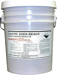 Amazon.com: Sodium Hydroxide (Caustic Soda Beads) - 40 lb pail ...