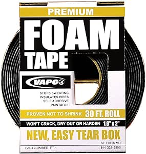 Amazon.com: Vapco Foam Tape - insulation & condensation prevention tape ...