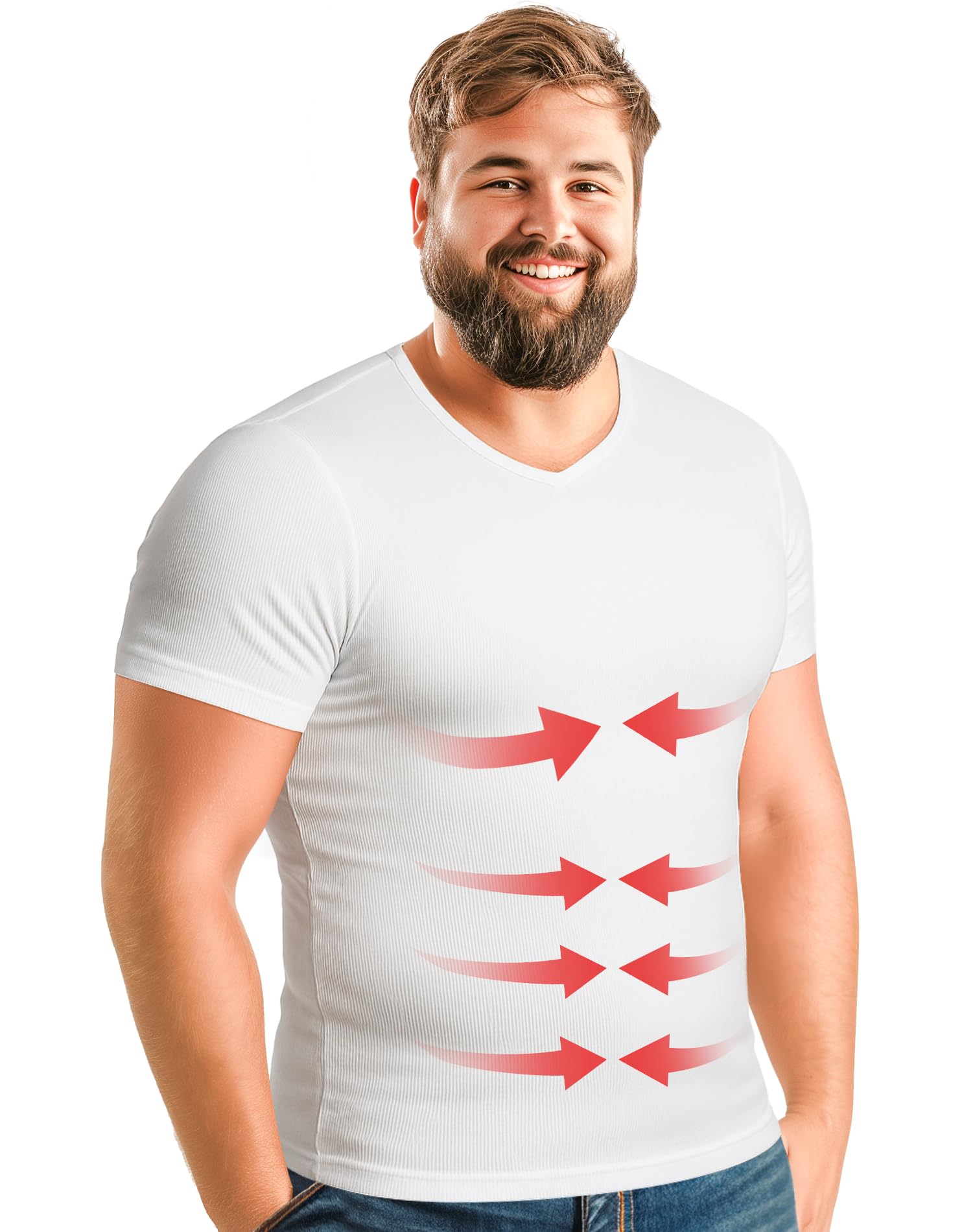 Short Sleeve Mens Compression Shirt & Gynecomastia Slimming Compression ...