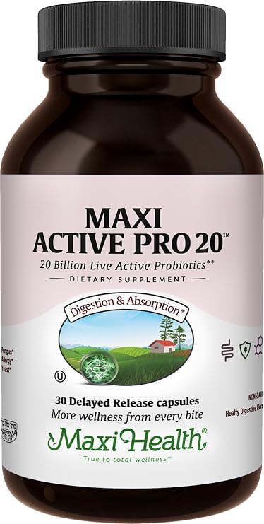 Amazon.com: Maxi Health Active Pro-20 Intestinal Protection Probiotics ...