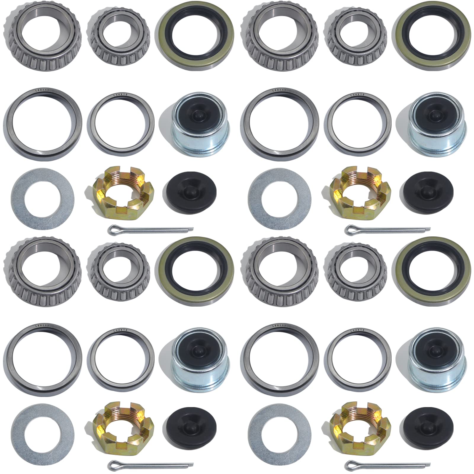 iBroPrat 4 Sets 3500 LB Boat Trailer Axle Bearing Kits, L68149 L44649 ...