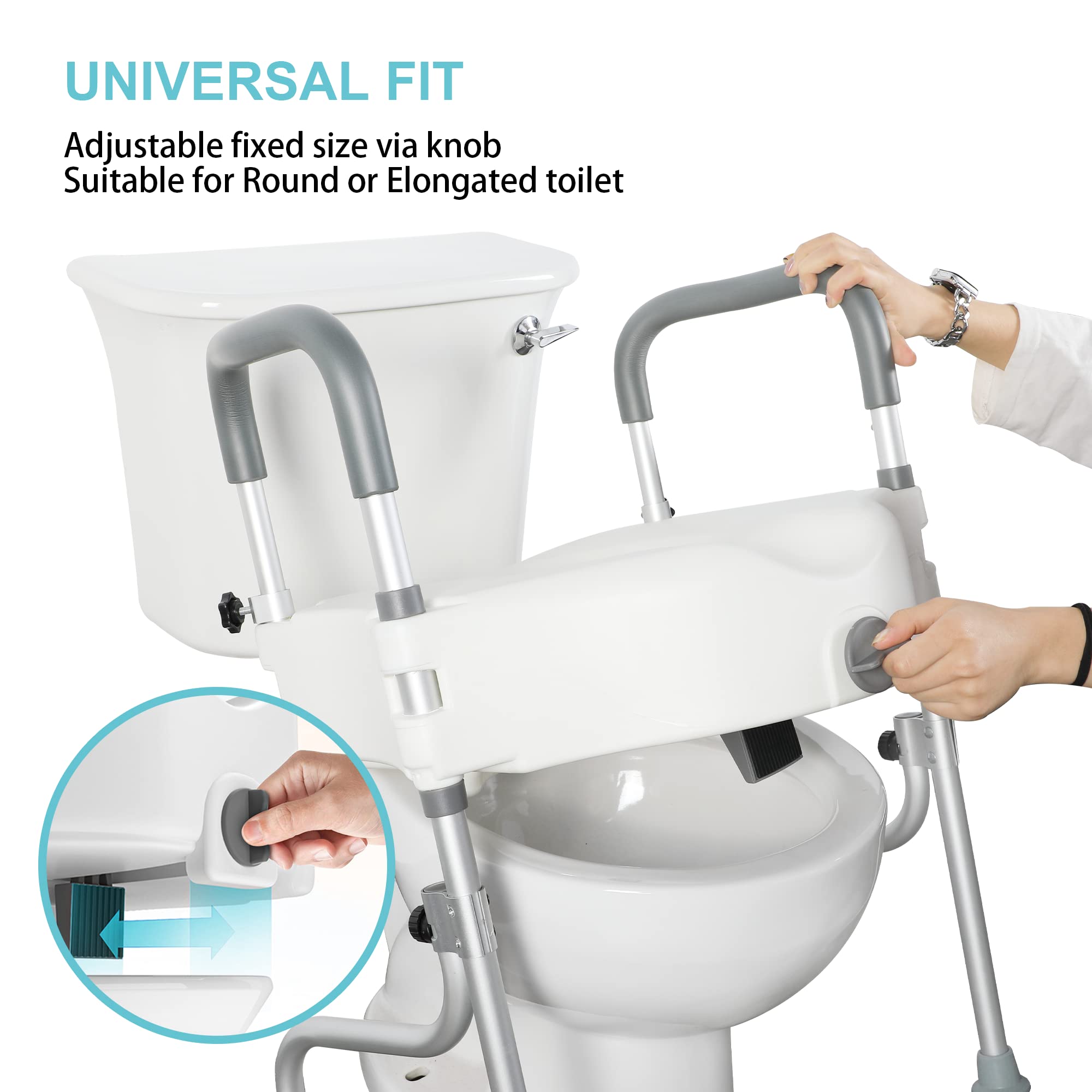 Mua Raised Toilet Seat, Elevated Toilet Seat Riser with Handles Height ...