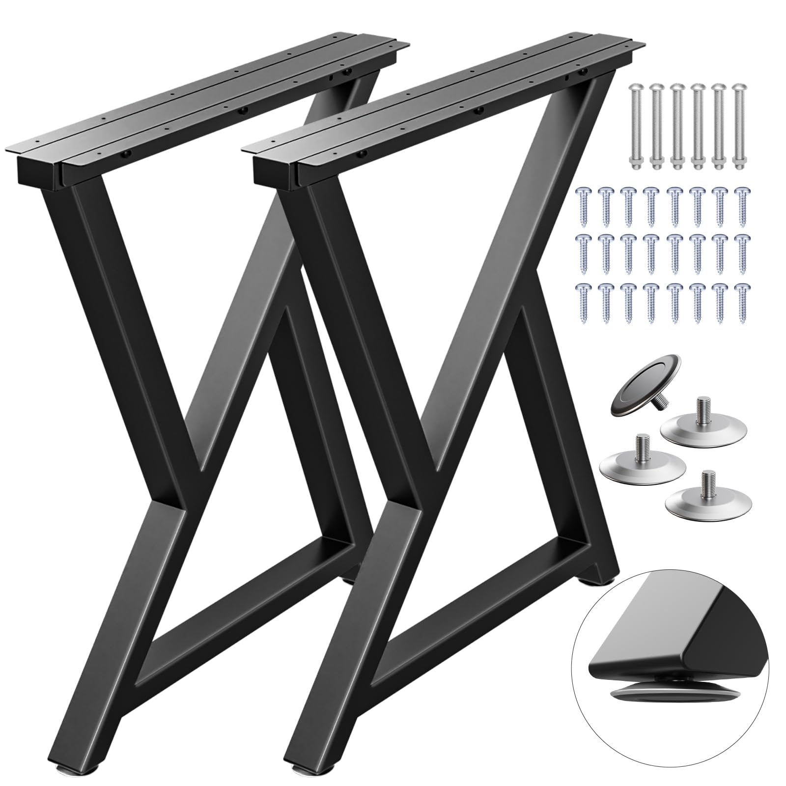 TOCRETOARE Metal Table Legs Heavy Duty, 28”H x 24”W, Metal Furniture ...