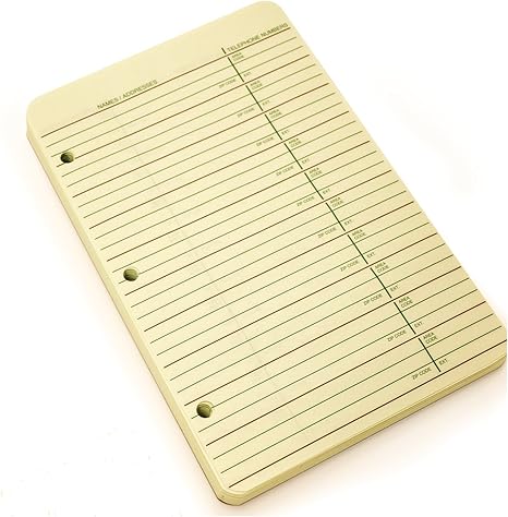 Wilson Jones 3-Ring Looseleaf Phone/Address Book Refill, 5.5 x 8.5 ...