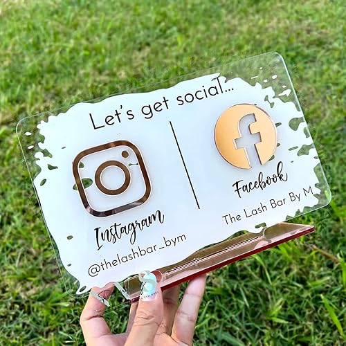 Pahdecor Multi Business QR Code Sign, App Social Media Logo Plaque, QR ...