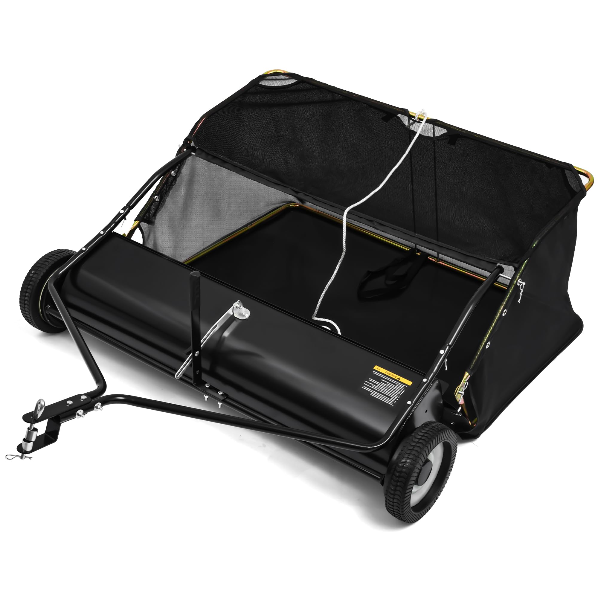 YITAMOTOR 42" Tow Behind Lawn Sweeper Leaf Collector Pull Behind Grass ...