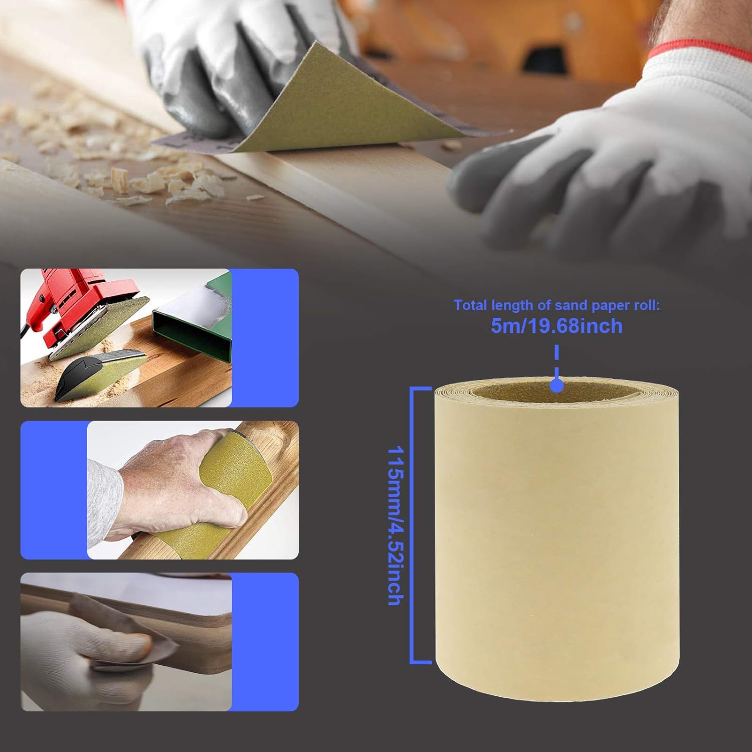 80 Grit Sandpaper Roll 115mmx5m White Fused Alumina Abrasive Paper ...