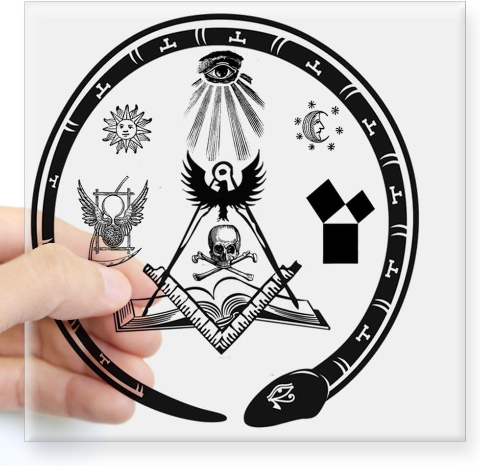 CafePress – Freimaurer Logo quadratisch Aufkleber 7, 6 cm X 3 – Bumper ...