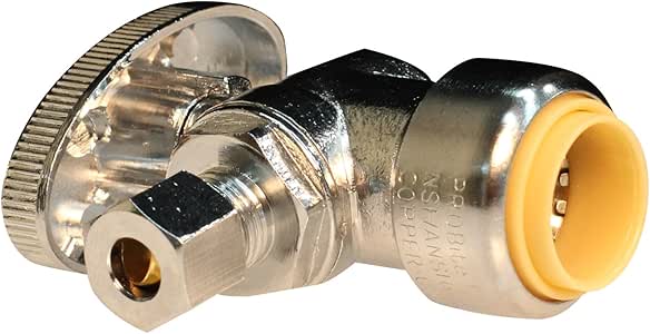 Push Connect PC953A 1/2-Inch Push by 3/8-Inch OD. Comp, Brass Push Fit ...