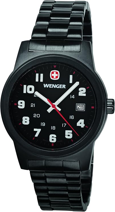 Wenger Herren-Armbanduhr XL Field Classic Analog Quarz Edelstahl ...