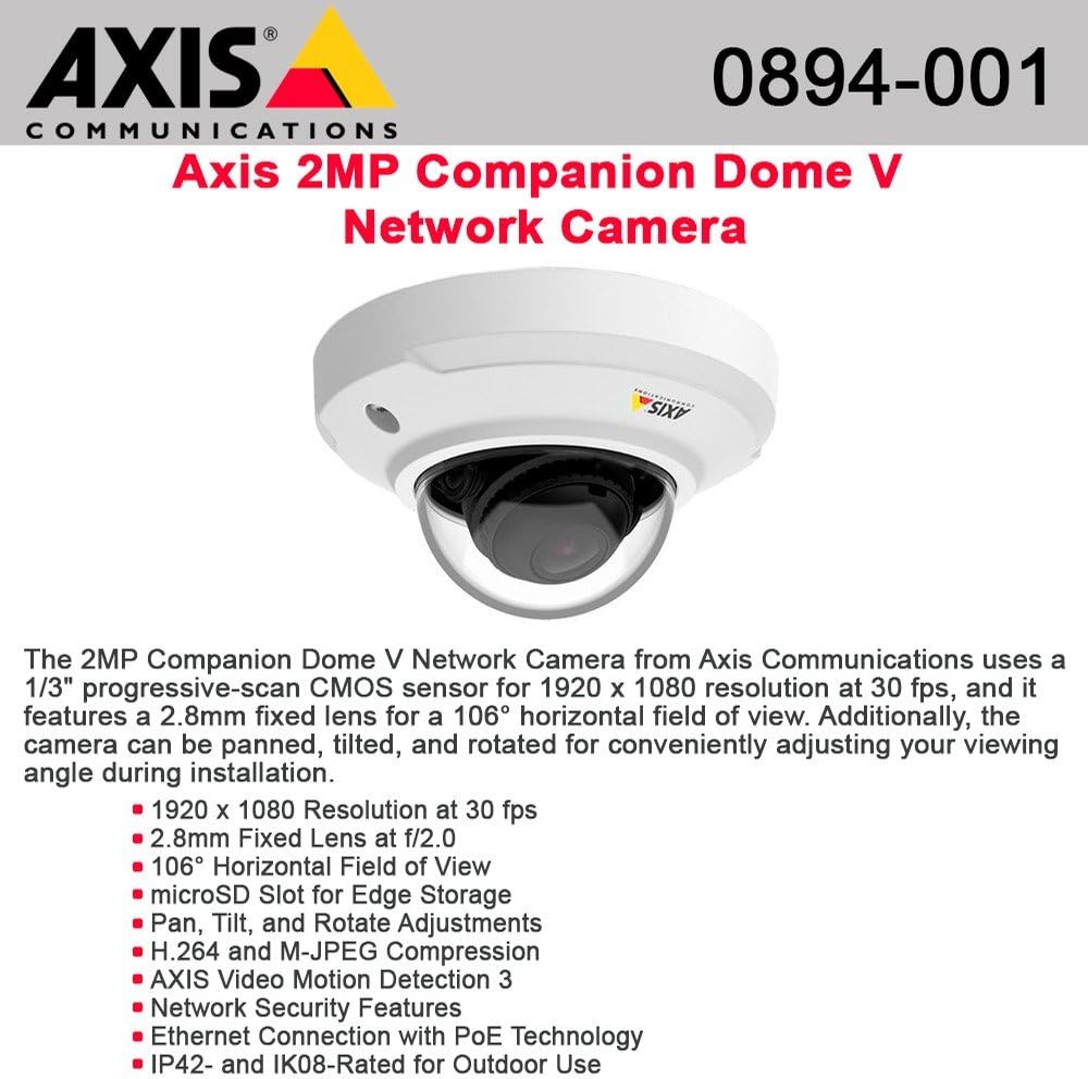 Amazon.com : AXIS 0894-001 - AXIS 2 Megapixel Network Camera - Color ...