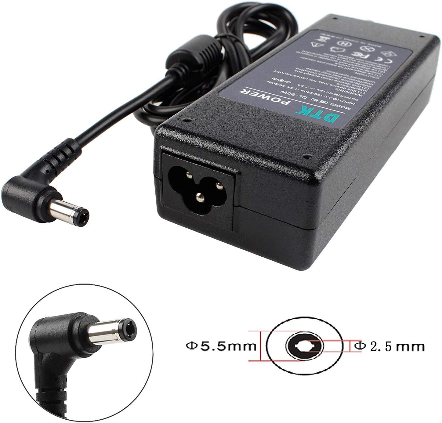 DTK® AC Adapter Charger Supply Power for LCD TFT Monitors, TVs, DVDTVs ...