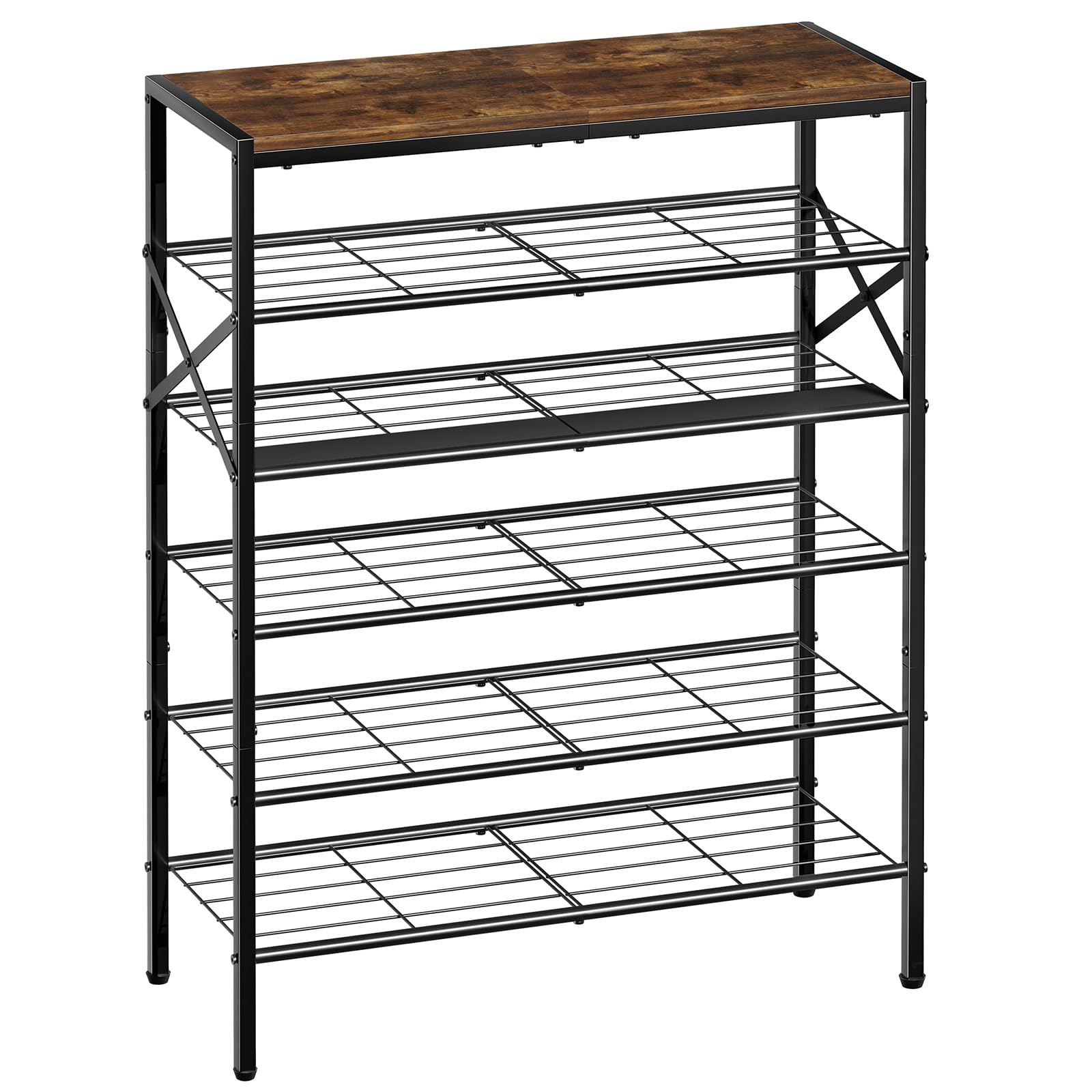 UNITSTAGE 6-Tier Metal Shoe Rack Organizer Shoe Storage for Entryway 18 ...