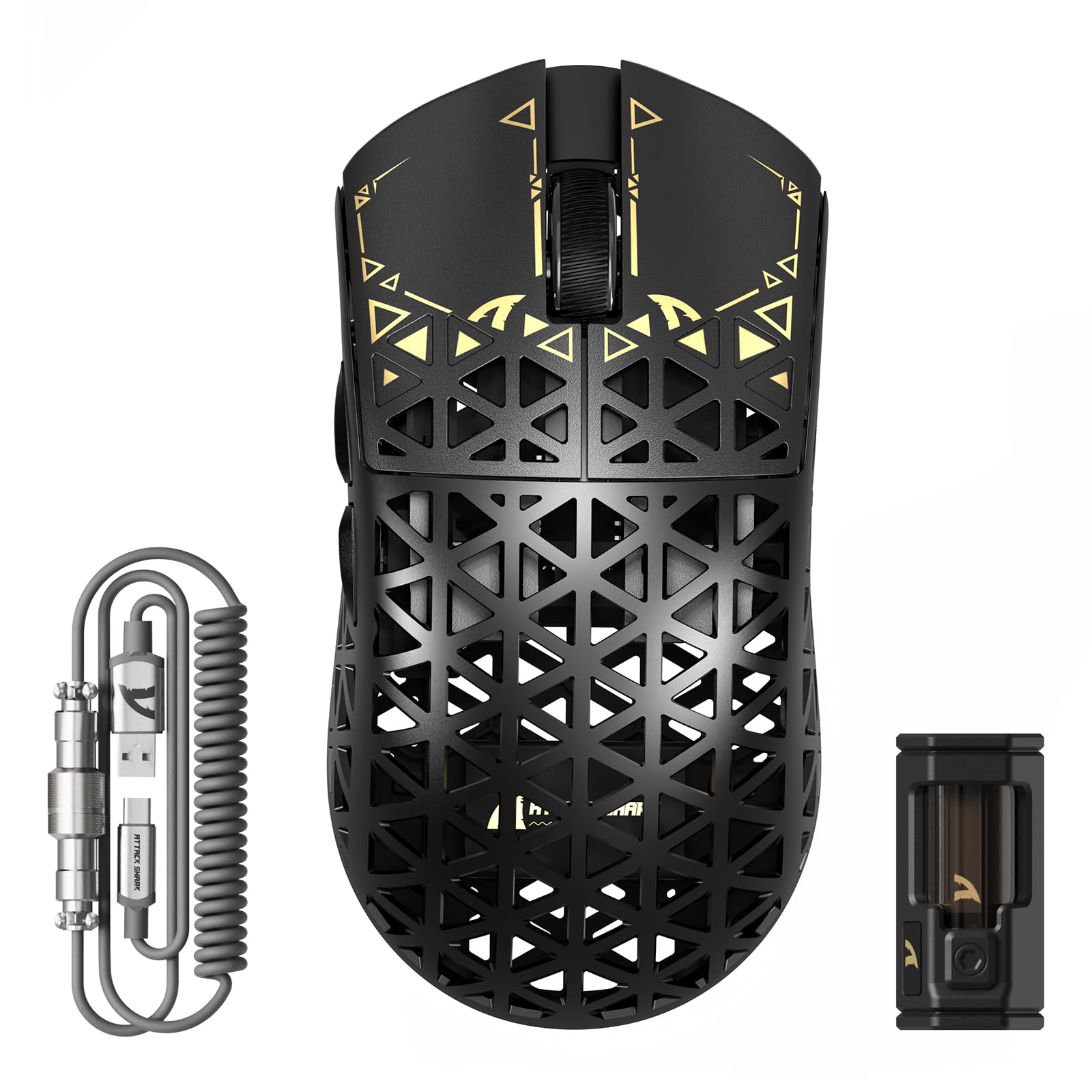 ATTACK SHARK R5 Ultra Carbon Fiber Wireless Gaming Mouse,39g Superlight Hollowed-Out,PAW3950MAX ...