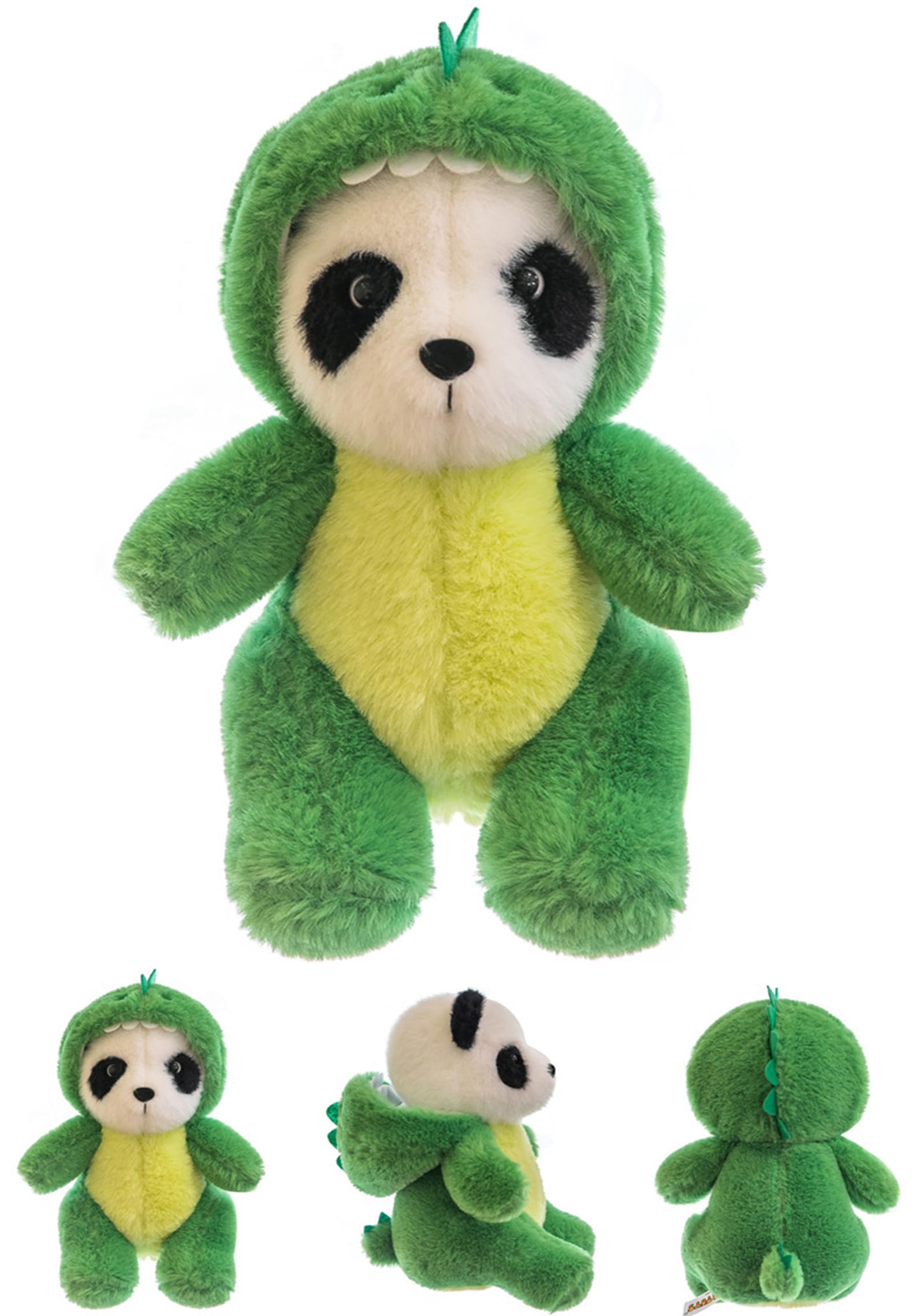 CASAGOOD Cute Stuffed Panda Animal Cosplay as Pink Dinosaur Plush Toys ...
