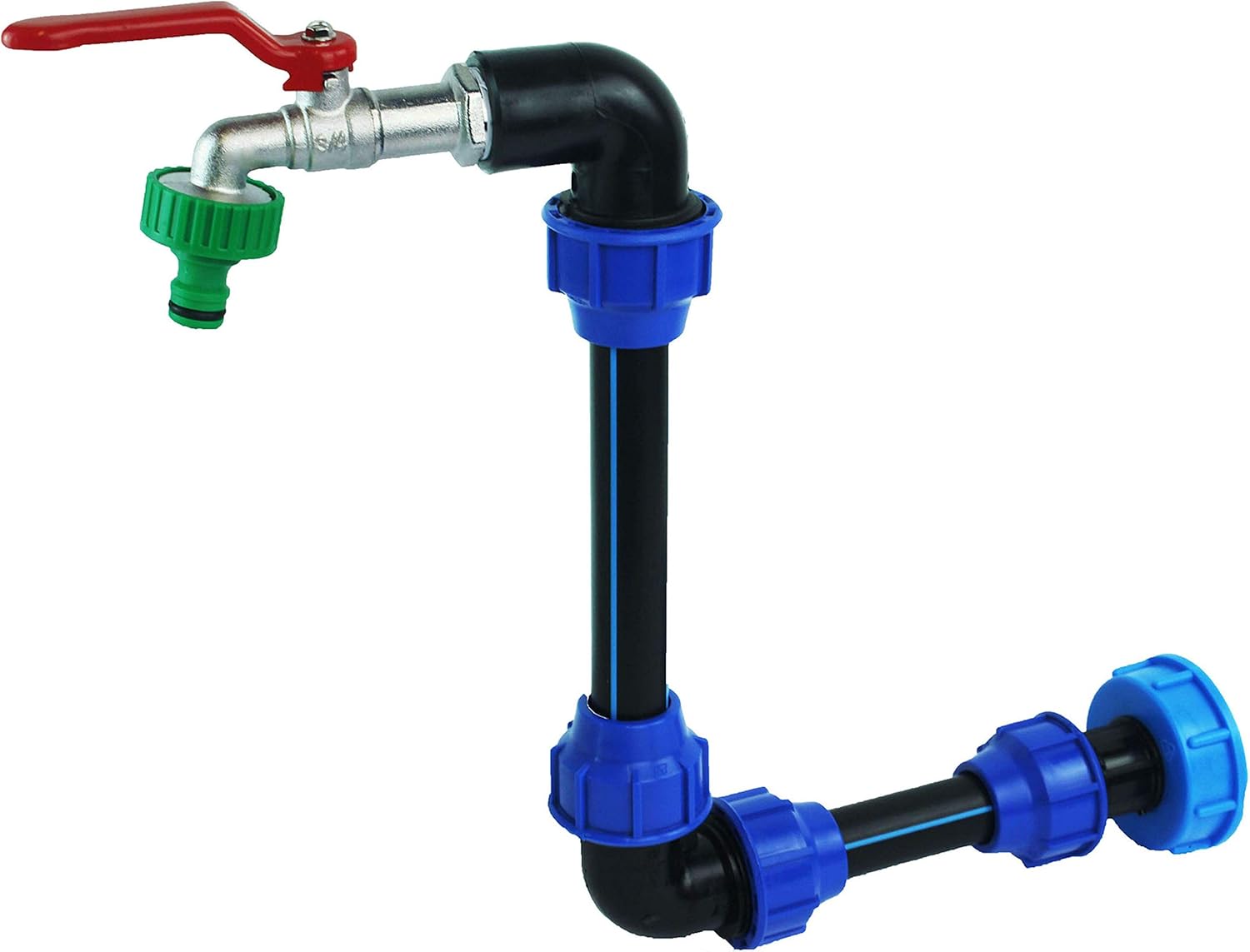 GASMIS IBC gooseneck with extension to the bottom, adapter with outlet ...