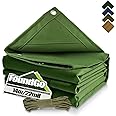 FoundGo Canvas Tarp 10' x 20' Heavy Duty Waterproof Tarps with Grommets, UV Resistant, 22 Mil ...