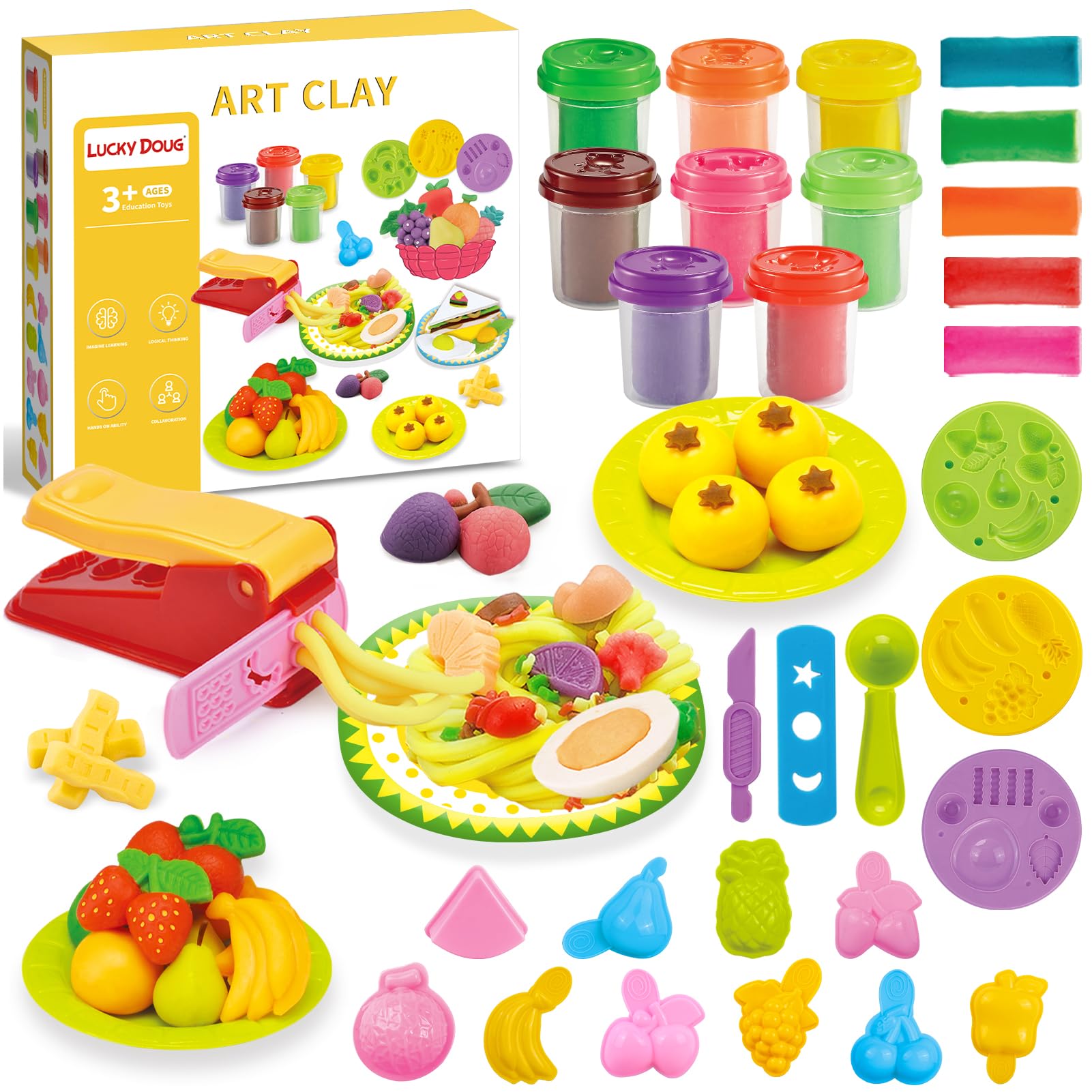 Lucky Doug Air Dry Clay Kit for Kids, DIY Soft Magic Modeling Clay for ...