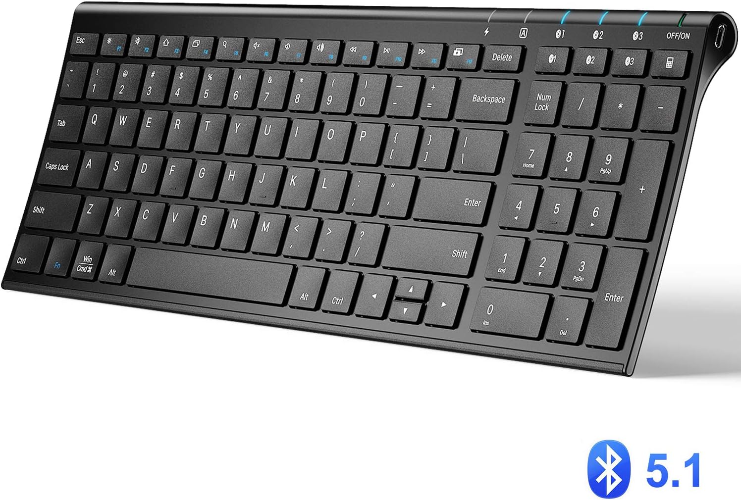 iClever Bluetooth Keyboard, Portable Wireless Keyboard, Rechargeable ...
