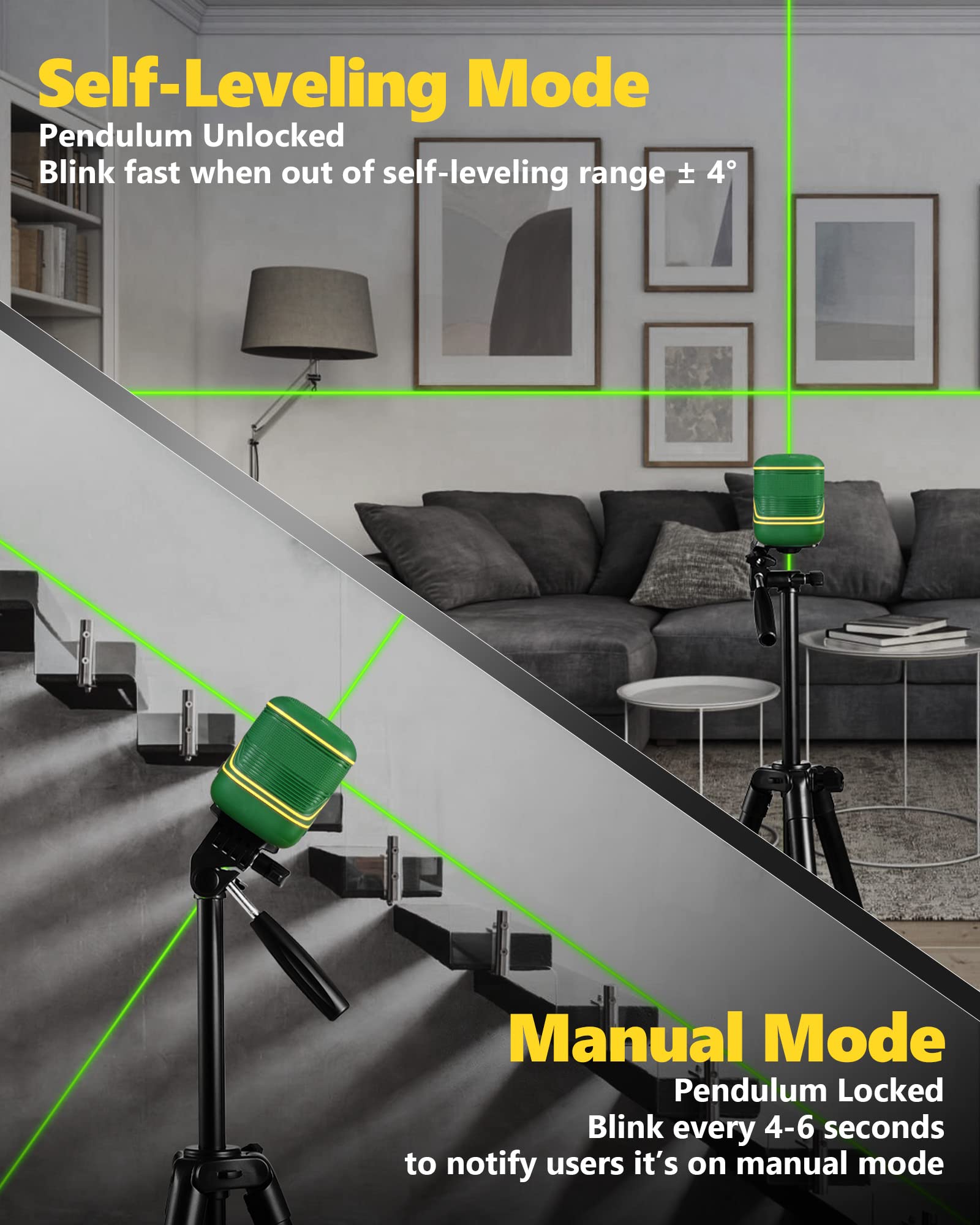 Mua APEXFORGE X1C Cross Line Laser Level, with Rechargeable Battery, 100ft Green Beam, Self ...